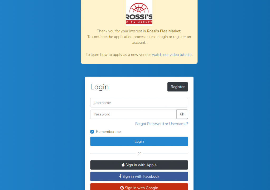 How to Set Up an Online Vendor Profile | Rossi's Flea Market